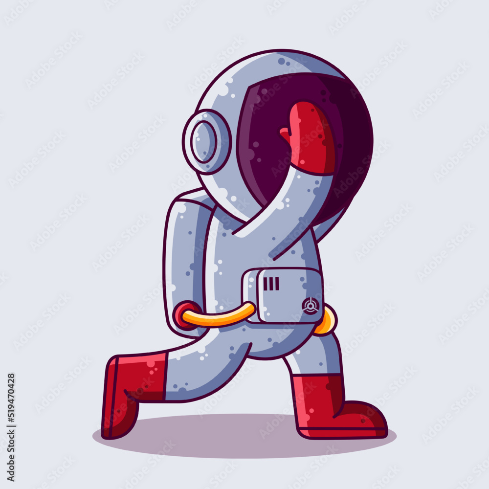 Cute Astronaut Stretching Cartoon Vector Illustration. Cartoon Style ...