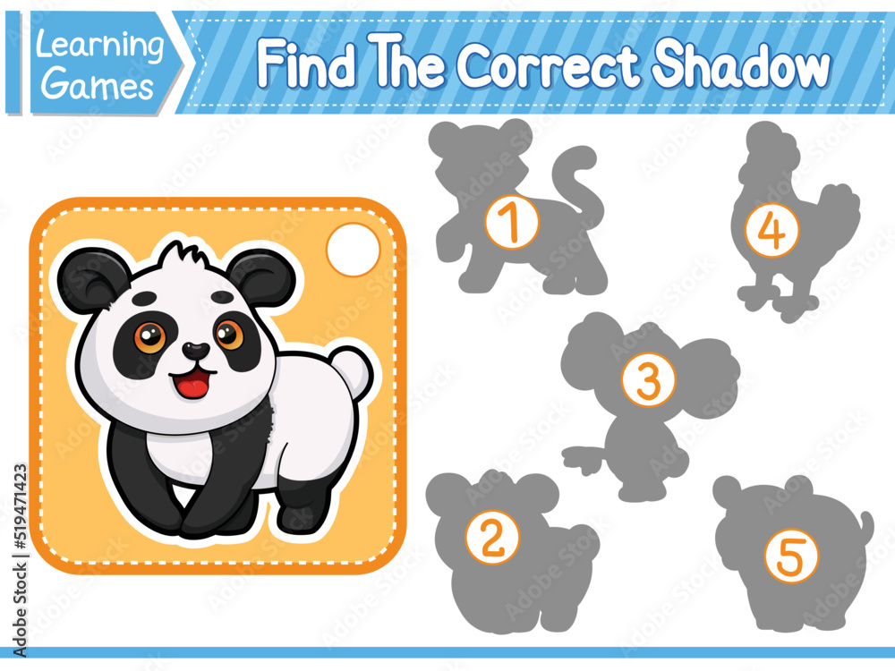 Find The Correct Shadow Find And Match The Correct Shadow Of Panda ...