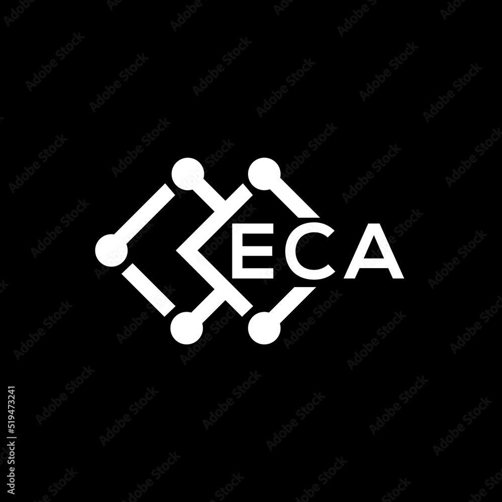 ECA letter logo design on black background.ECA creative initials ...