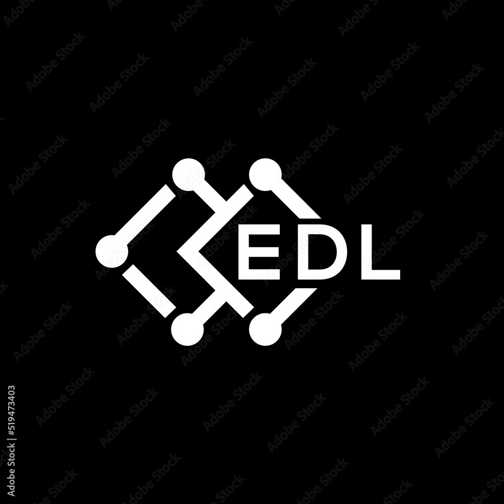 EDL letter logo design on black background.EDL creative initials ...