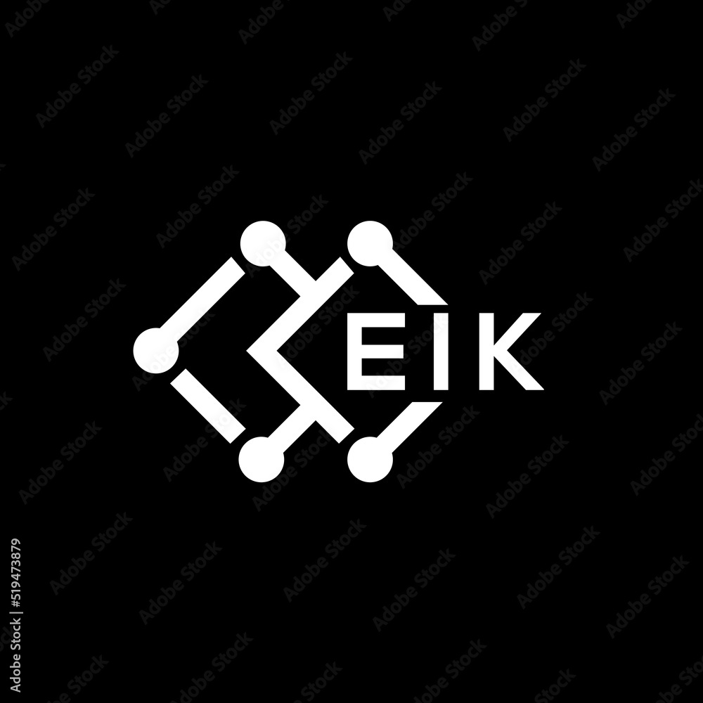 EIK letter technology initial creative logo design template vector ...