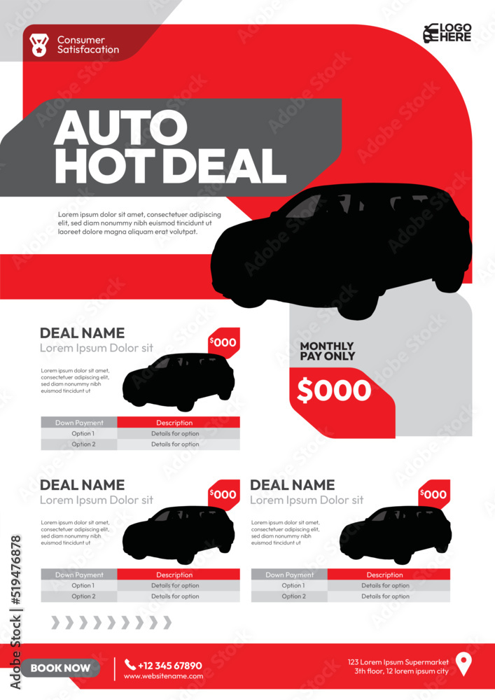 car sales promotion flyer template design Stock Vector | Adobe Stock