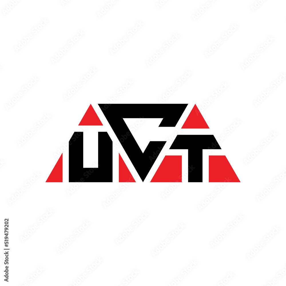 UCT triangle letter logo design with triangle shape. UCT triangle logo ...