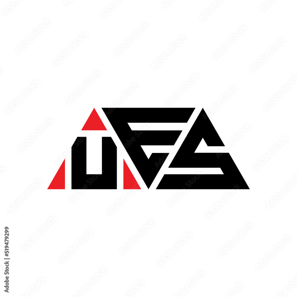Vetor de UES triangle letter logo design with triangle shape. UES ...