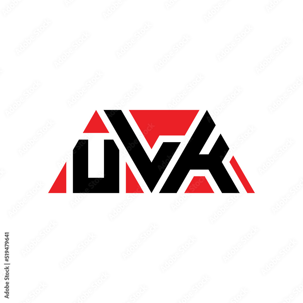 ULK triangle letter logo design with triangle shape. ULK triangle logo ...