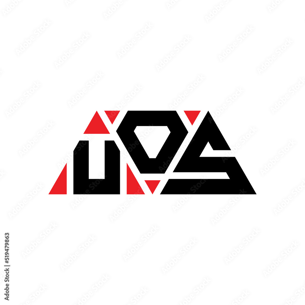 UOS triangle letter logo design with triangle shape. UOS triangle logo ...
