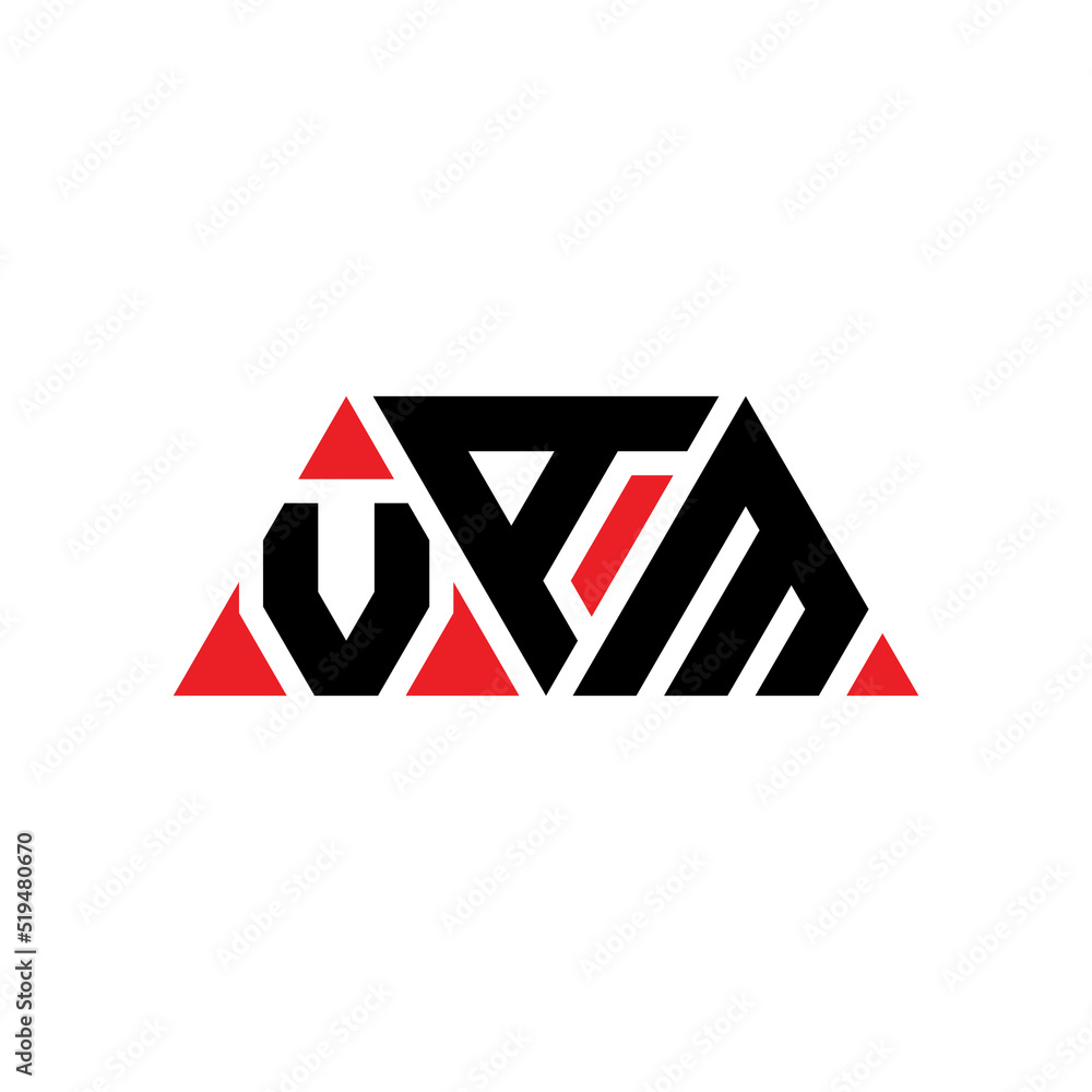 VAM triangle letter logo design with triangle shape. VAM triangle logo ...