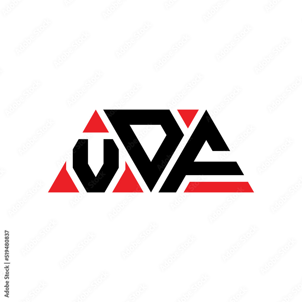 Vetor de VDF triangle letter logo design with triangle shape. VDF ...