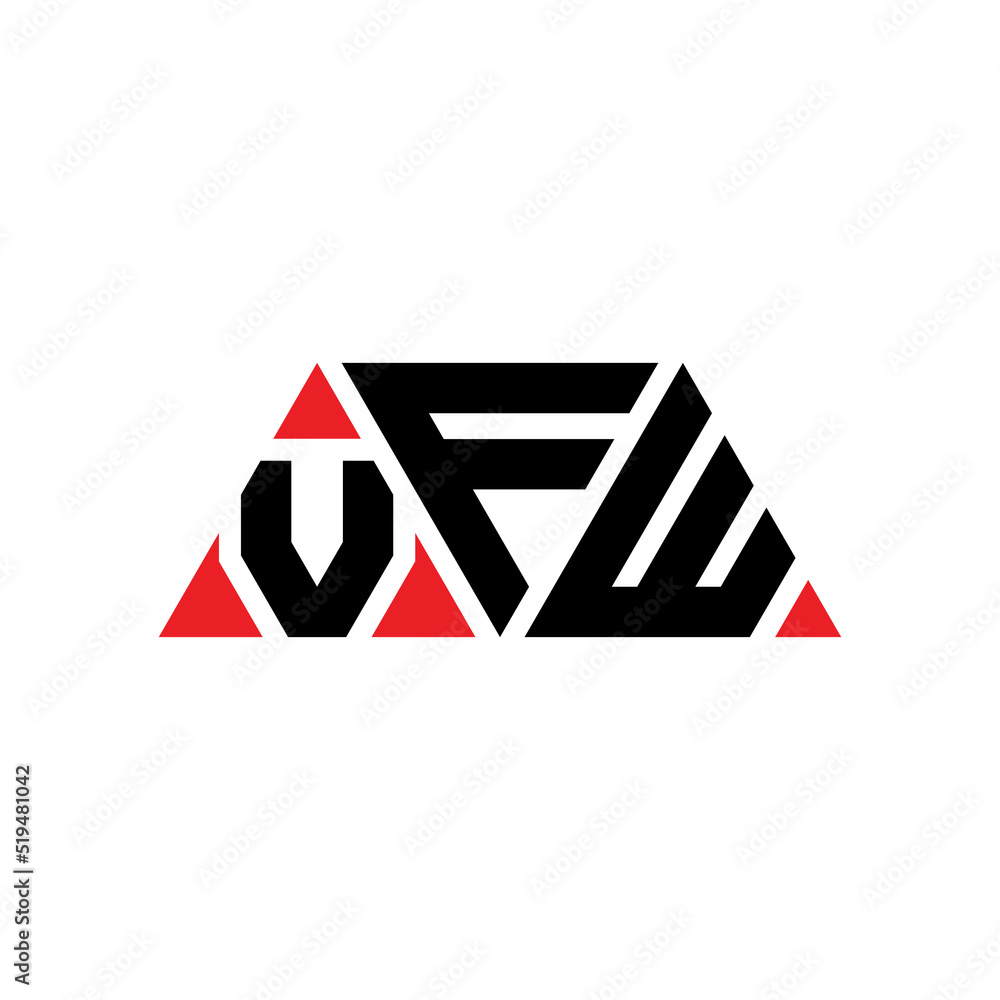 VFW triangle letter logo design with triangle shape. VFW triangle logo ...
