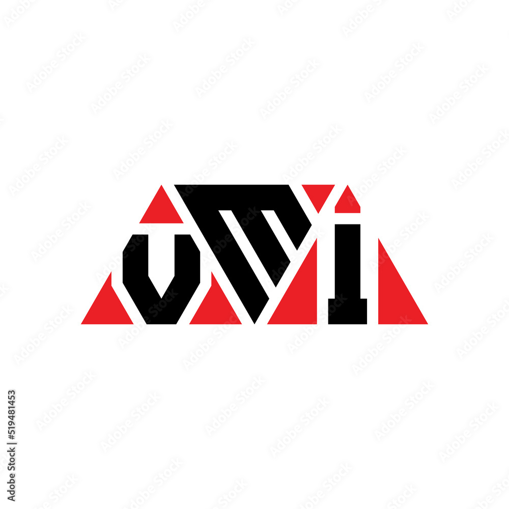 VMI triangle letter logo design with triangle shape. VMI triangle logo ...