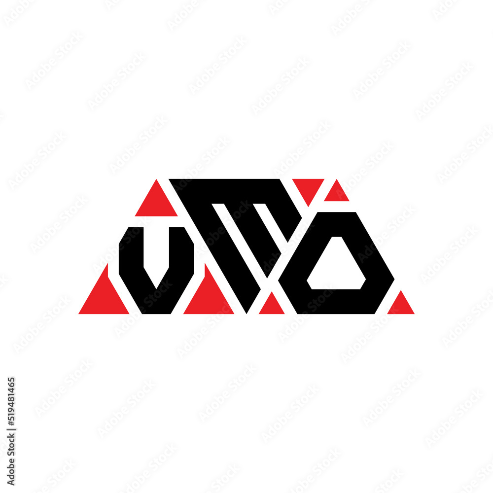 VMO triangle letter logo design with triangle shape. VMO triangle logo ...