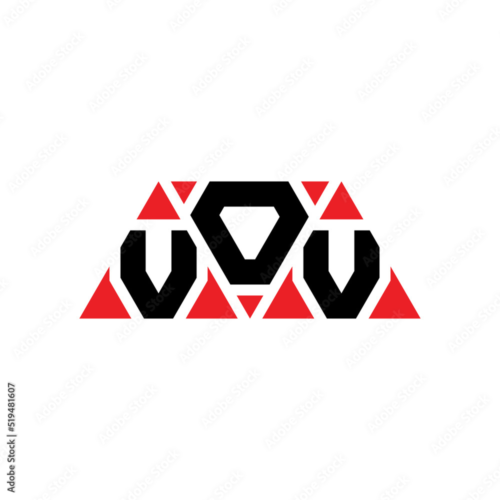 VOV triangle letter logo design with triangle shape. VOV triangle logo ...