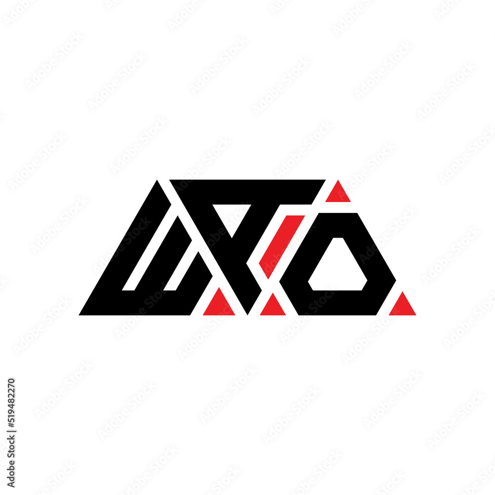 WAO triangle letter logo design with triangle shape. WAO triangle logo ...