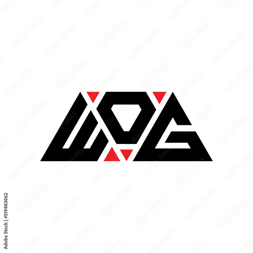 WOG triangle letter logo design with triangle shape. WOG triangle logo ...