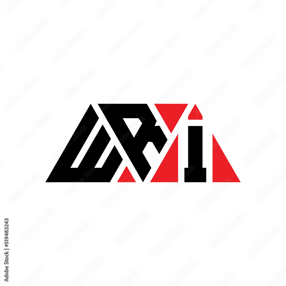 WRI triangle letter logo design with triangle shape. WRI triangle logo ...