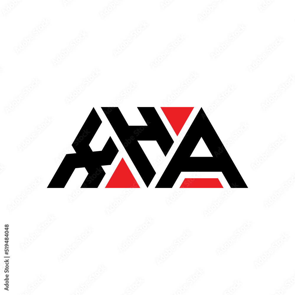 Vetor de XHA triangle letter logo design with triangle shape. XHA ...