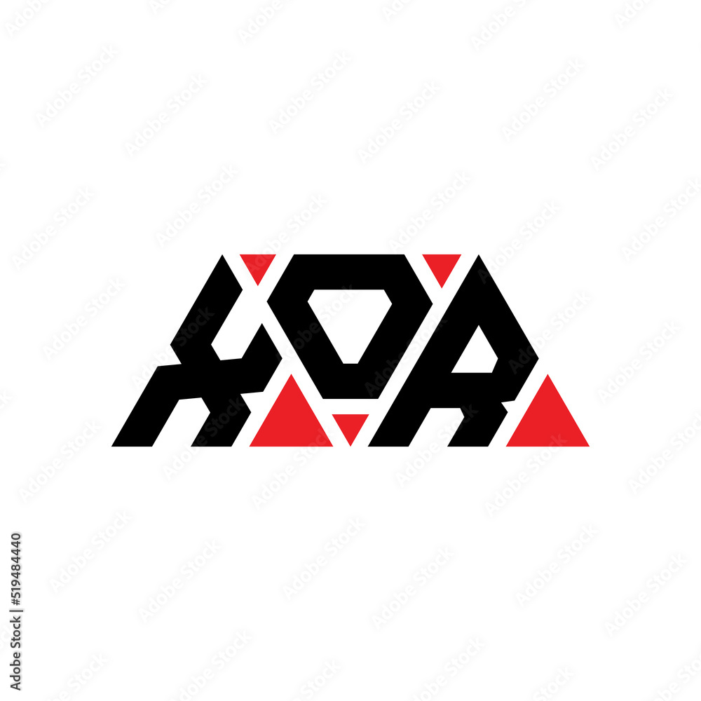 XOR triangle letter logo design with triangle shape. XOR triangle logo ...