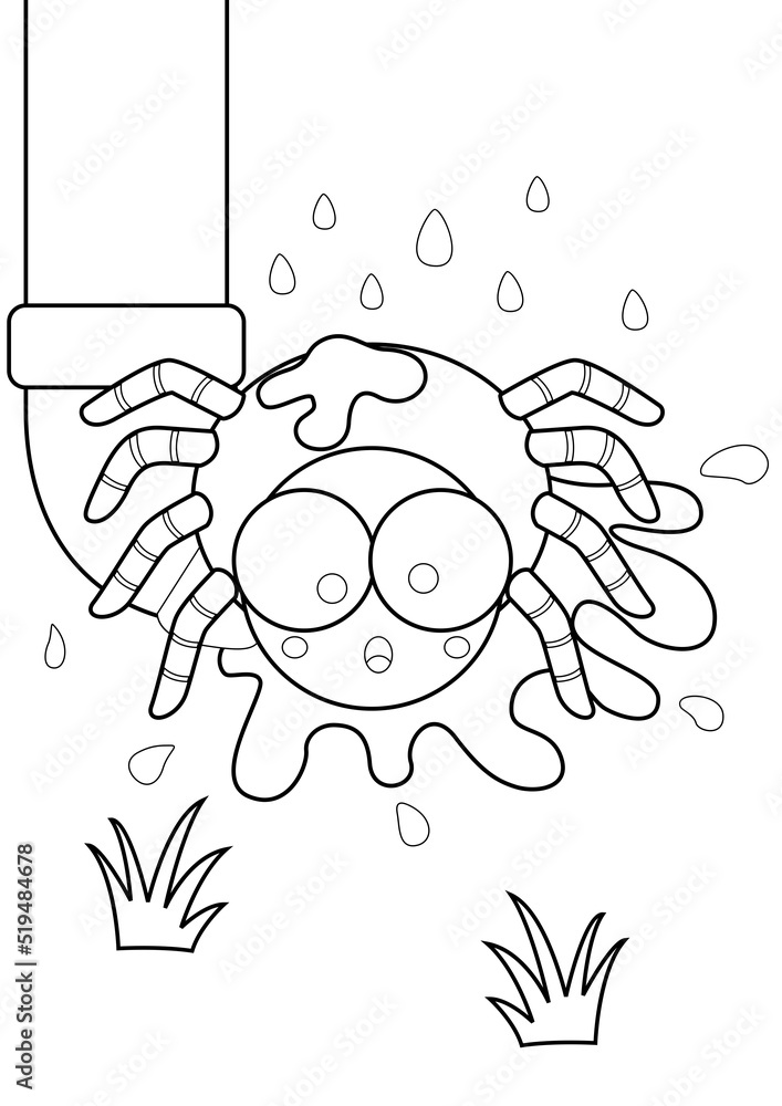 Itsy Bitsy Spider Coloring Page