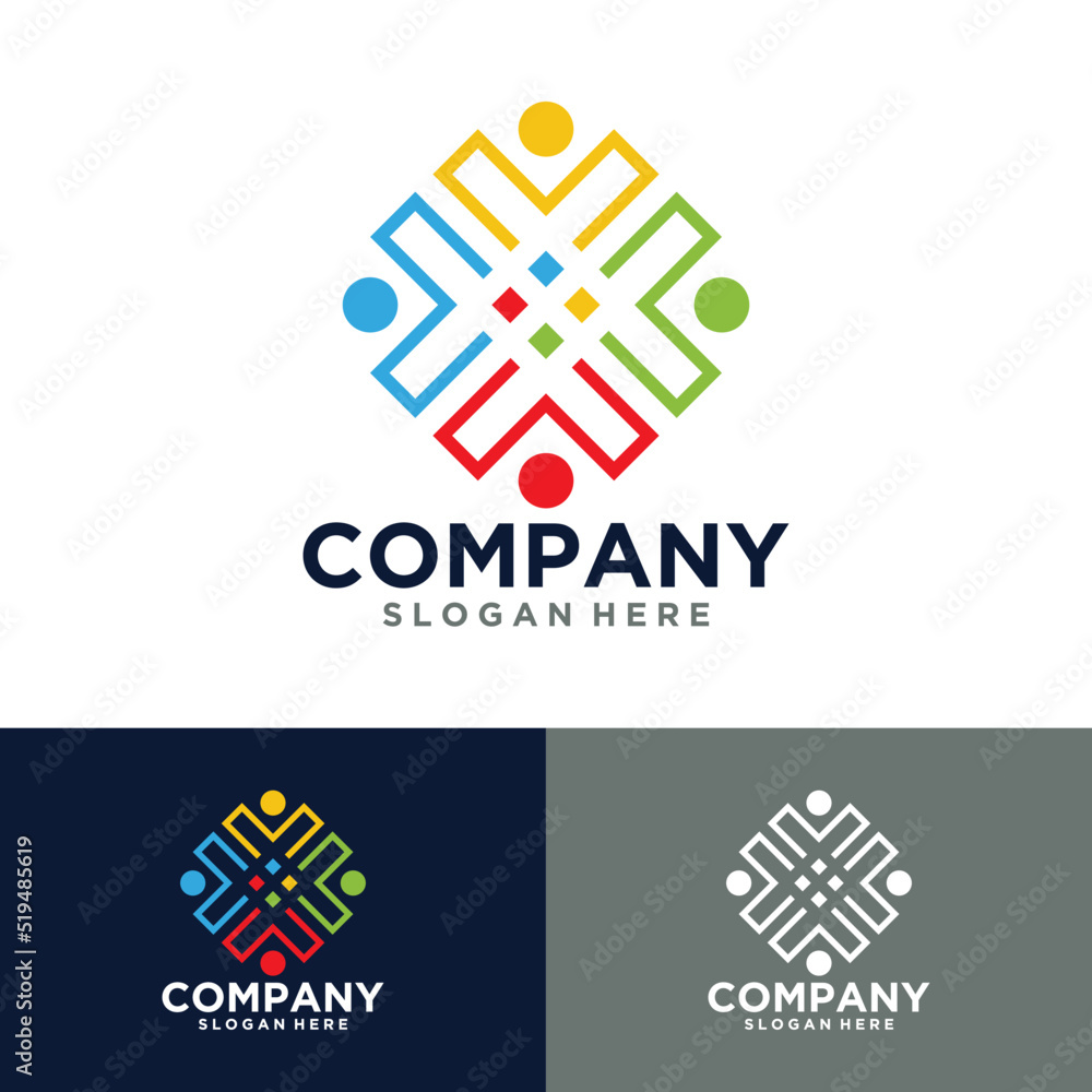 People and unity logo symbol for social media, teamwork, alliance ...