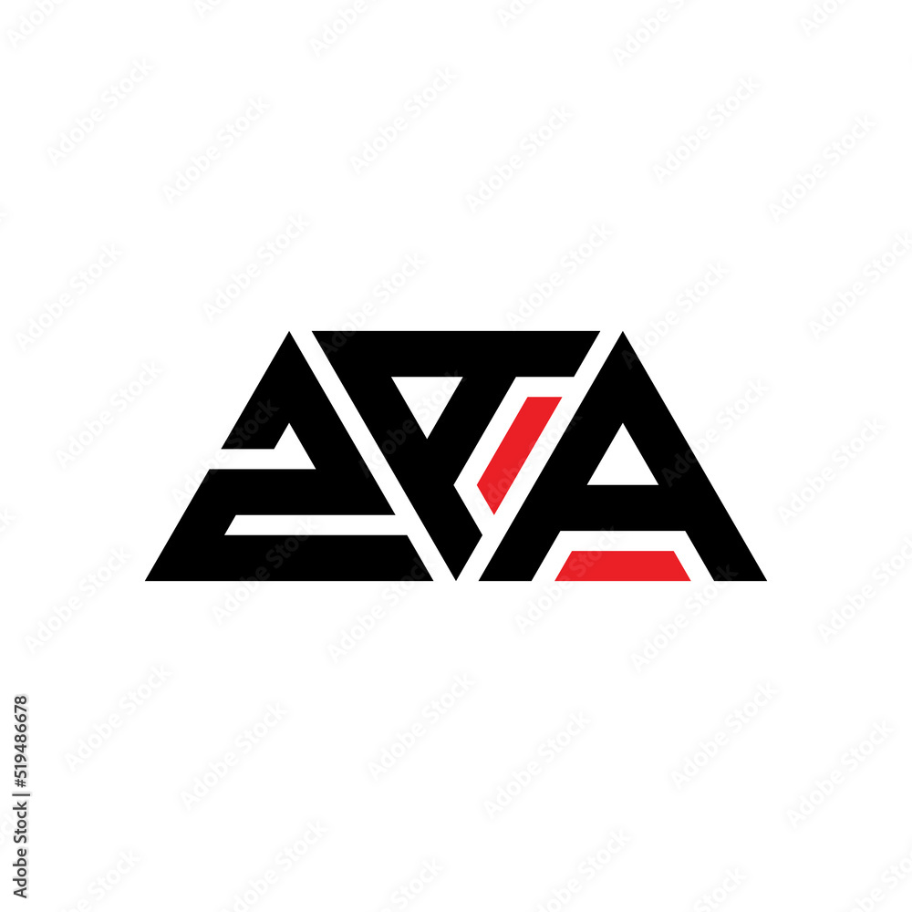 Vetor de ZAA triangle letter logo design with triangle shape. ZAA ...