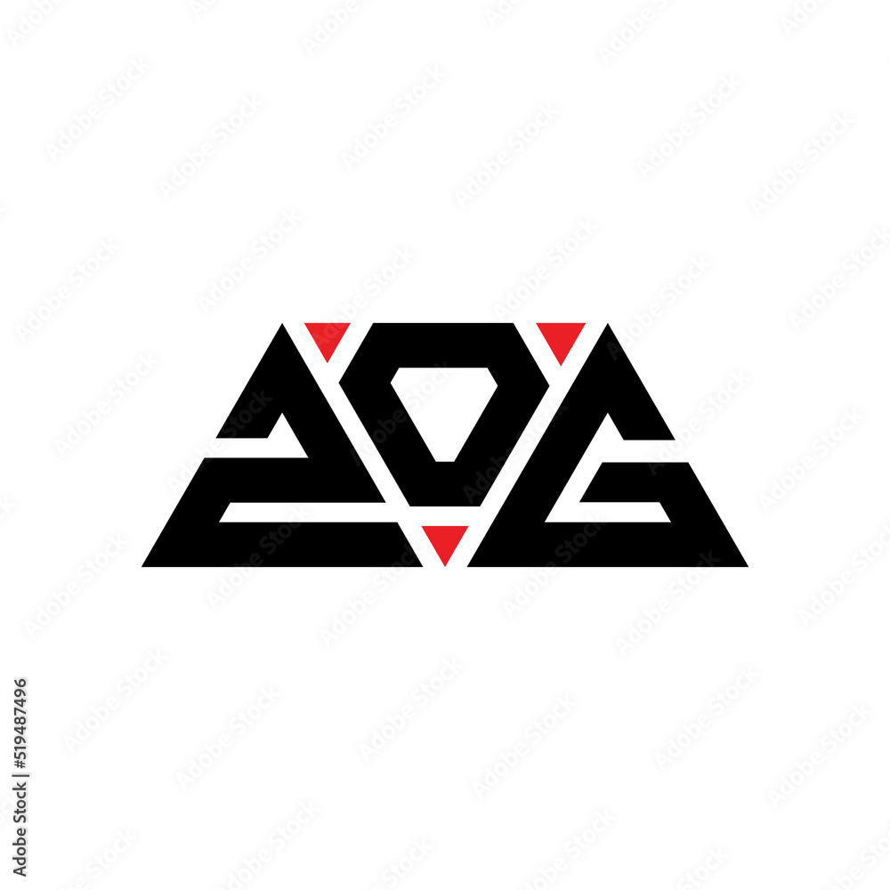 ZOG triangle letter logo design with triangle shape. ZOG triangle logo ...