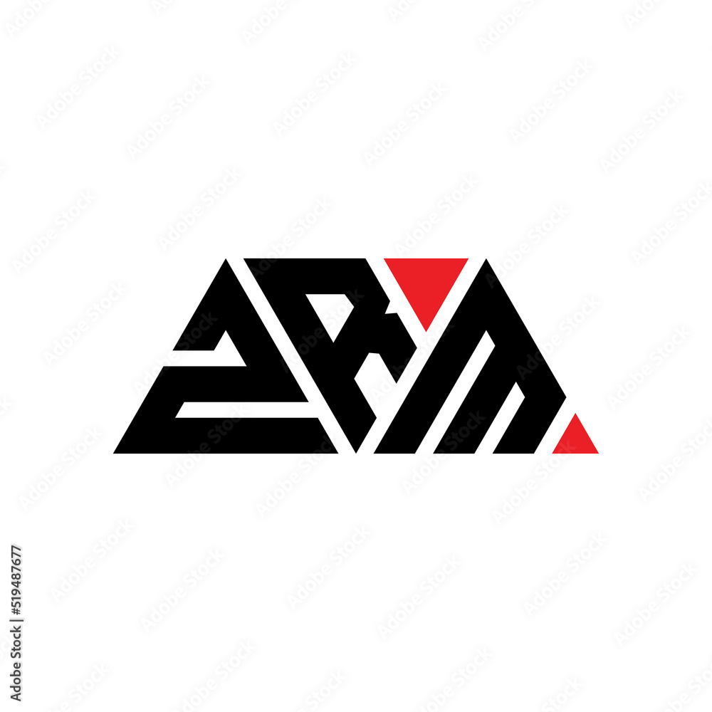 ZRM triangle letter logo design with triangle shape. ZRM triangle logo ...