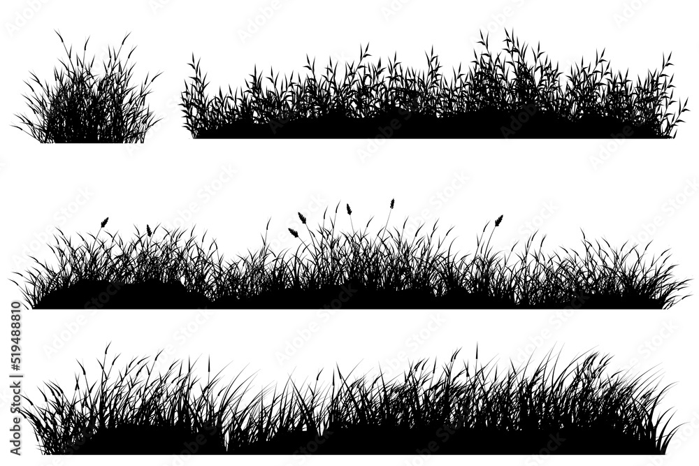 grass ground silhouette Stock Vector | Adobe Stock