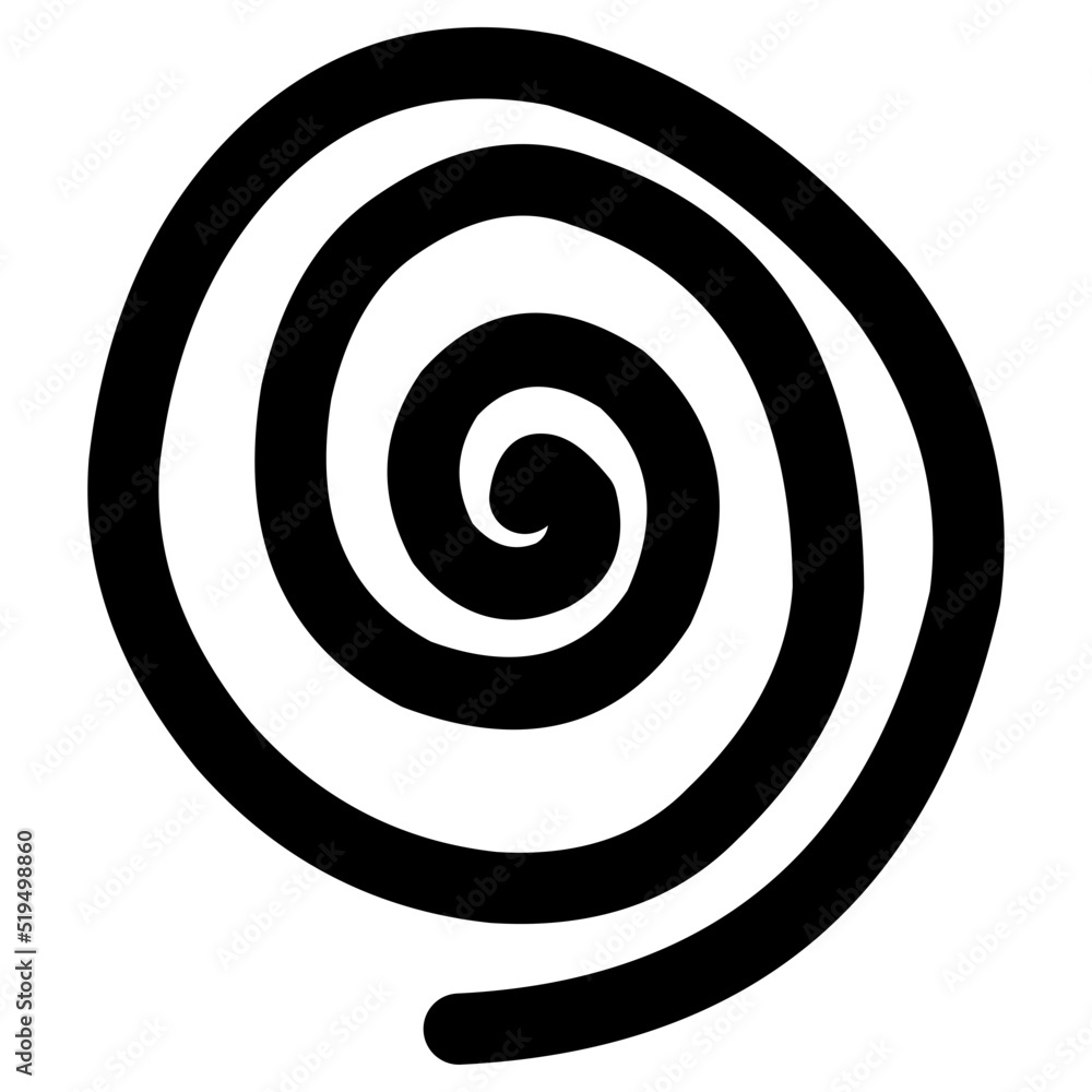 Spiral, Rotation, vortex. Hand-drawn doodles illustration. Line art ...