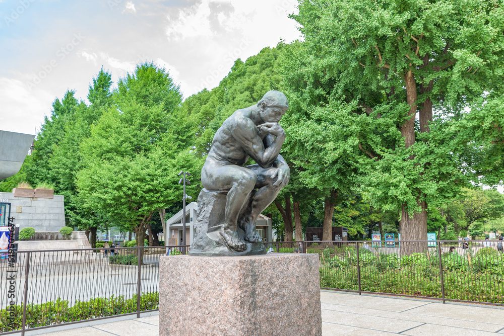 TOKYO, JAPAN - JUL 21, 2022: The Thinker by Auguste Rodin at the ...