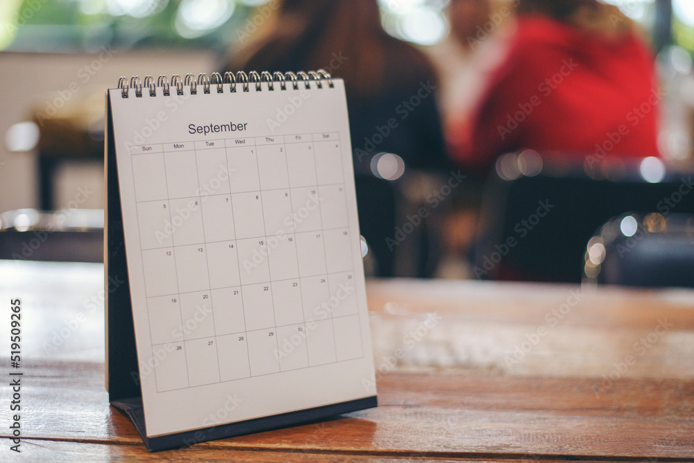 2022 Calendar desk place on the table. Desktop Calender for Planner to ...