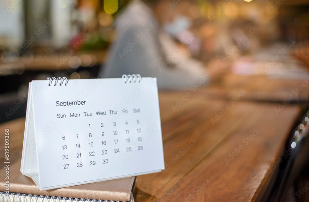 2022 Calendar desk place on the table. Desktop Calender for Planner to ...