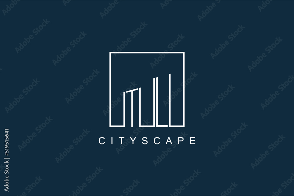 Initials TL logo with modern minimal elegant square line and abstract ...