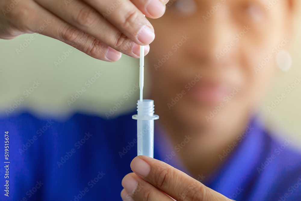 Self-Test Covid 19 Antigen Rapid Test.selective focus. Stock Photo ...