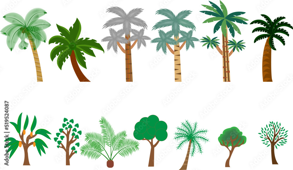 Seamless border, ribbon. Tropical palm trees, summer. Design for duct ...