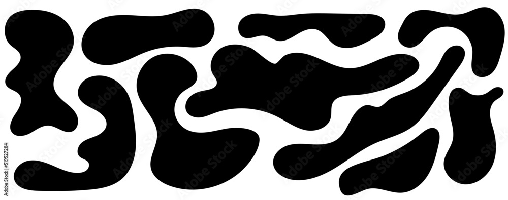 Irregular Blob Set Of Abstract Organic Shapes Abstract Irregular Random Blobs Simple Liquid