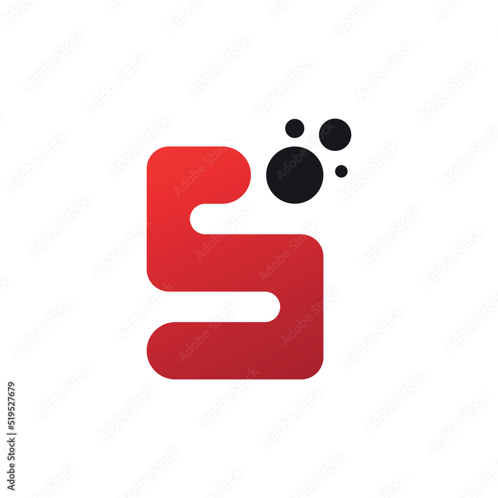 Letter S Logo with Bubbles Stock Vector | Adobe Stock