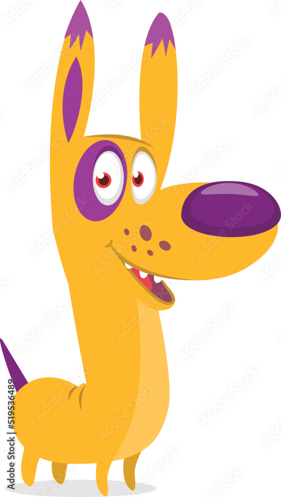 Cute cartoon funny dog. Vector illustration Stock Vector | Adobe Stock