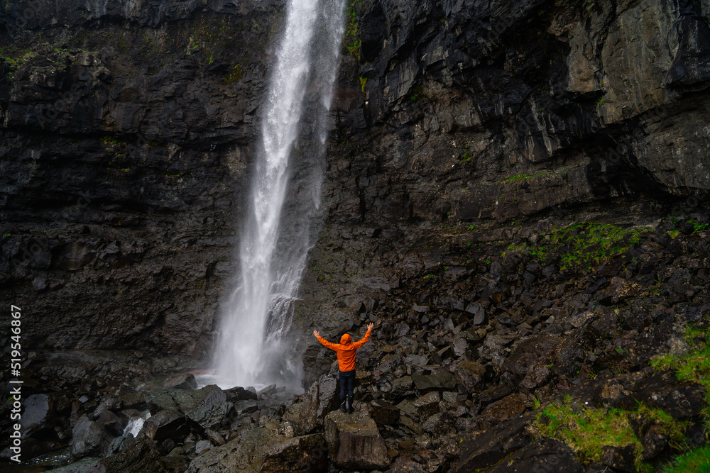 Fossá Waterfall is the tallest waterfall in the Faroe Islands. The ...