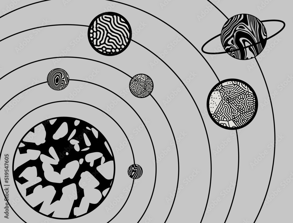 Minimalist Solar System Drawing