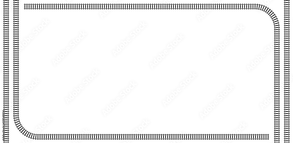 Vector illustration of railroad frame isolated on white background ...