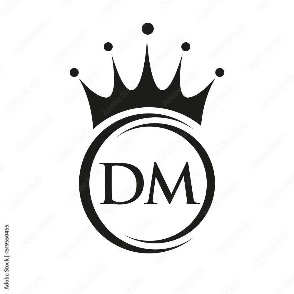 Vecteur Stock Letter DM Crown Logo. Royal Crown Logo for Spa, Yoga ...