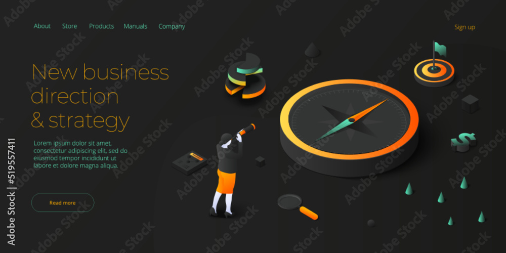 Strategic planning vector illustration in isometric design. Business ...