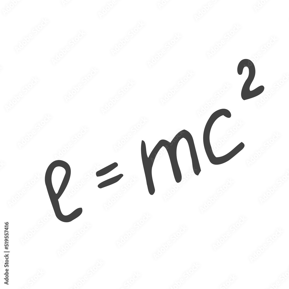 The famous formula of E=mc2 challigraphy. Formula expressing the ...