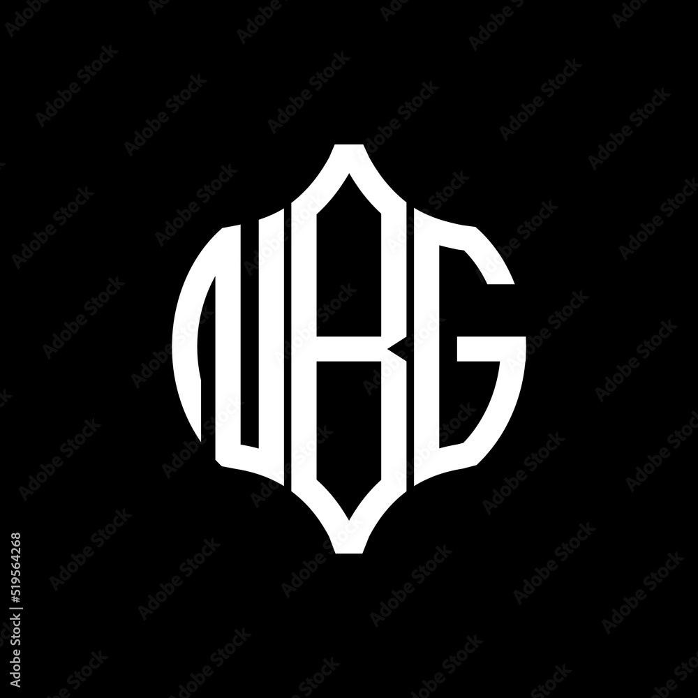 NBG letter logo. NBG best black background vector image. NBG Monogram ...