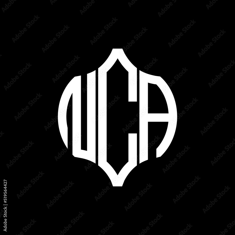 NCA letter logo. NCA best black background vector image. NCA Monogram ...