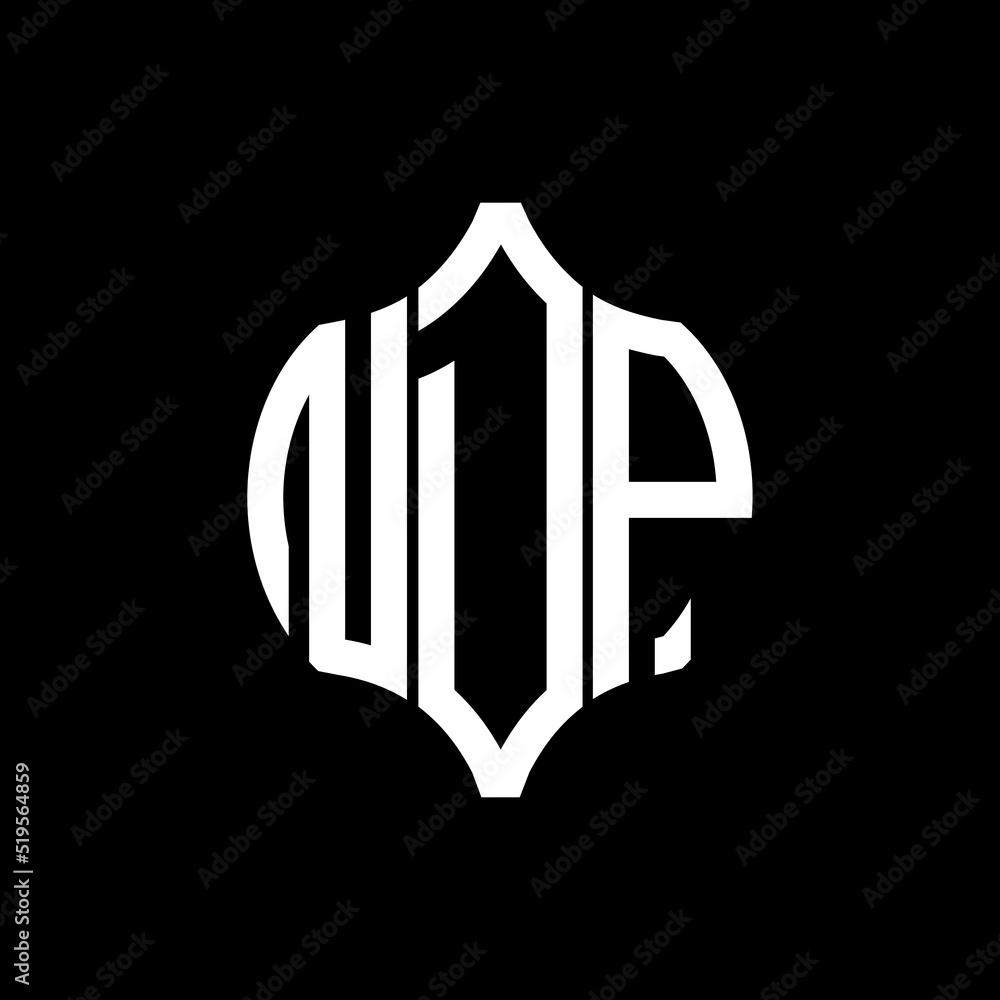 NDP letter logo. NDP best black background vector image. NDP Monogram ...