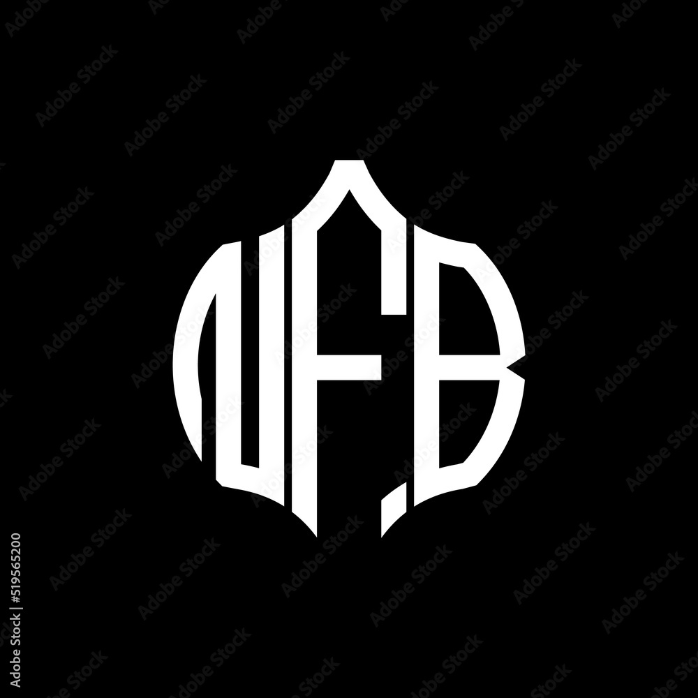 NFB letter logo. NFB best black background vector image. NFB Monogram ...