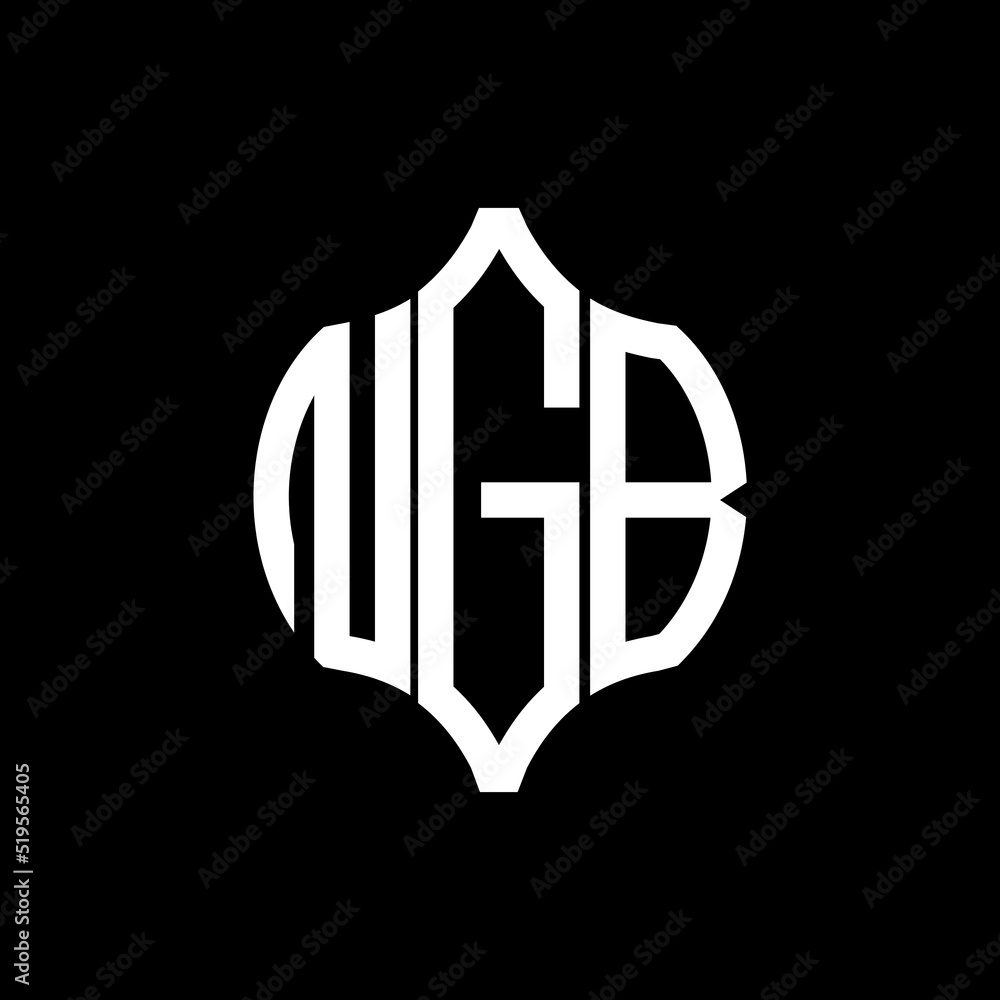 NGB letter logo. NGB best black background vector image. NGB Monogram ...