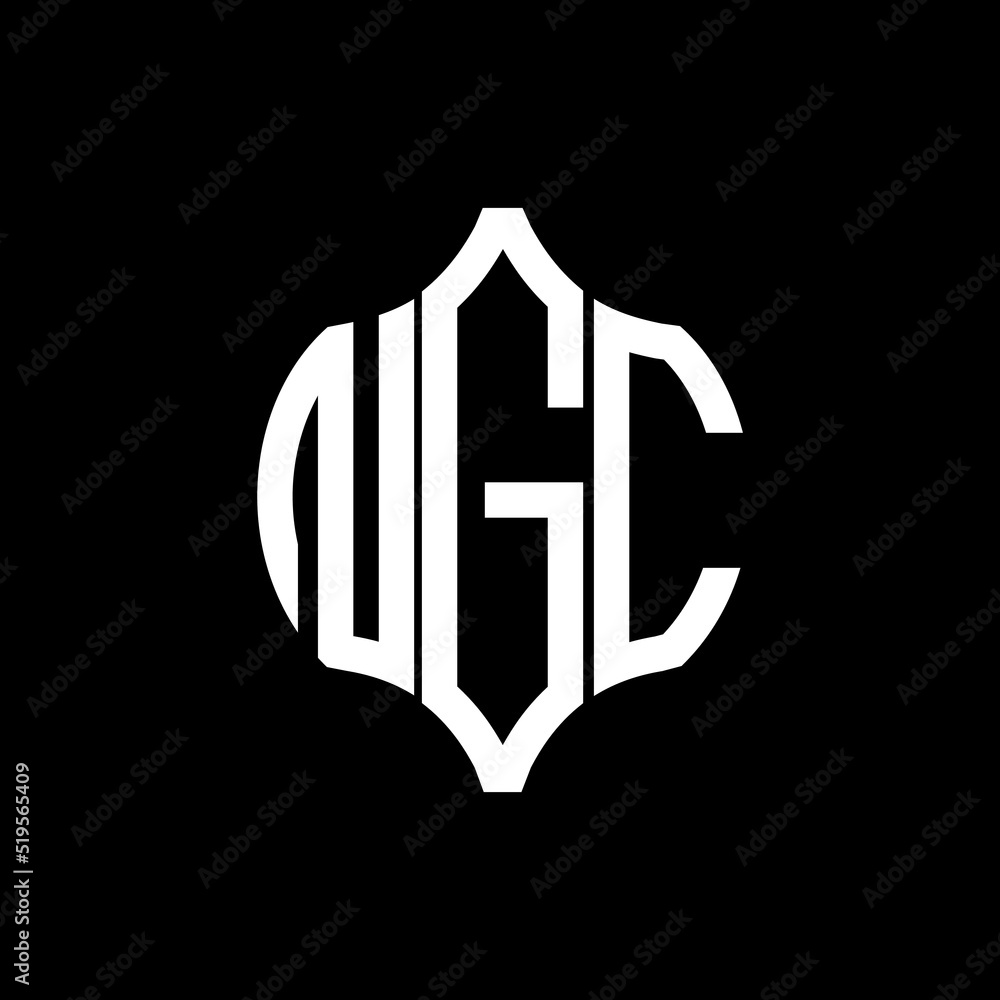 NGC letter logo. NGC best black background vector image. NGC Monogram ...