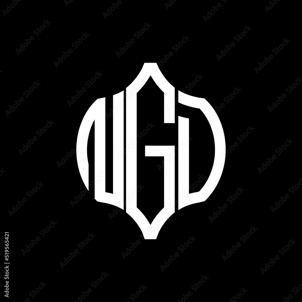 NGD letter logo. NGD best black background vector image. NGD Monogram ...